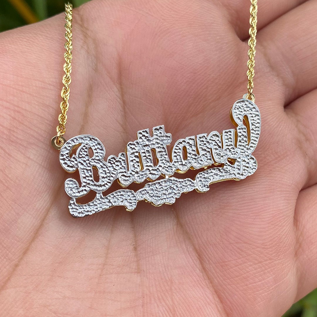 Personalized Cursive Double Name Plate Pendant With Jamaican Map ...