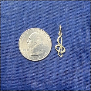 Solid 14k Yellow Gold Treble Clef Music Note Puff Charm Gold Charms ...