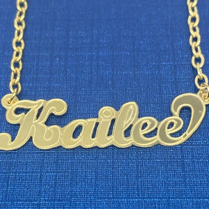 Personalized Cursive Name Plate Pendant Available in Solid 10k OR 14k ...