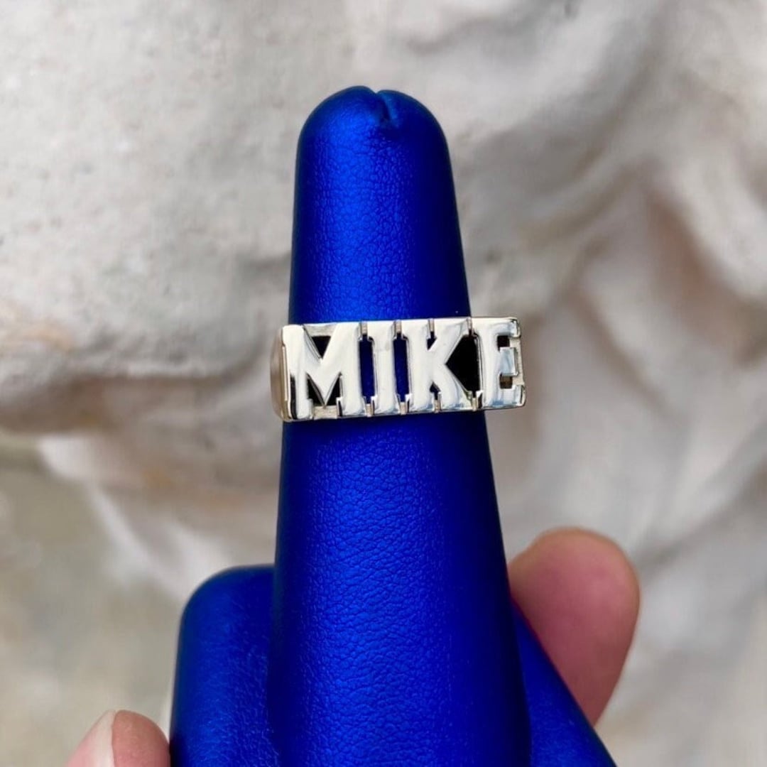 Personalized Block Name Ring | 10k OR 14k Gold | Sterling Silver Available | Custom Gold Ring - Etsy