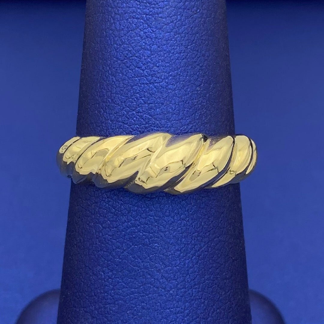 Solid 10k Gold Twist Puff Ring | Size 7.5 | Trendy Women's Ring - Etsy