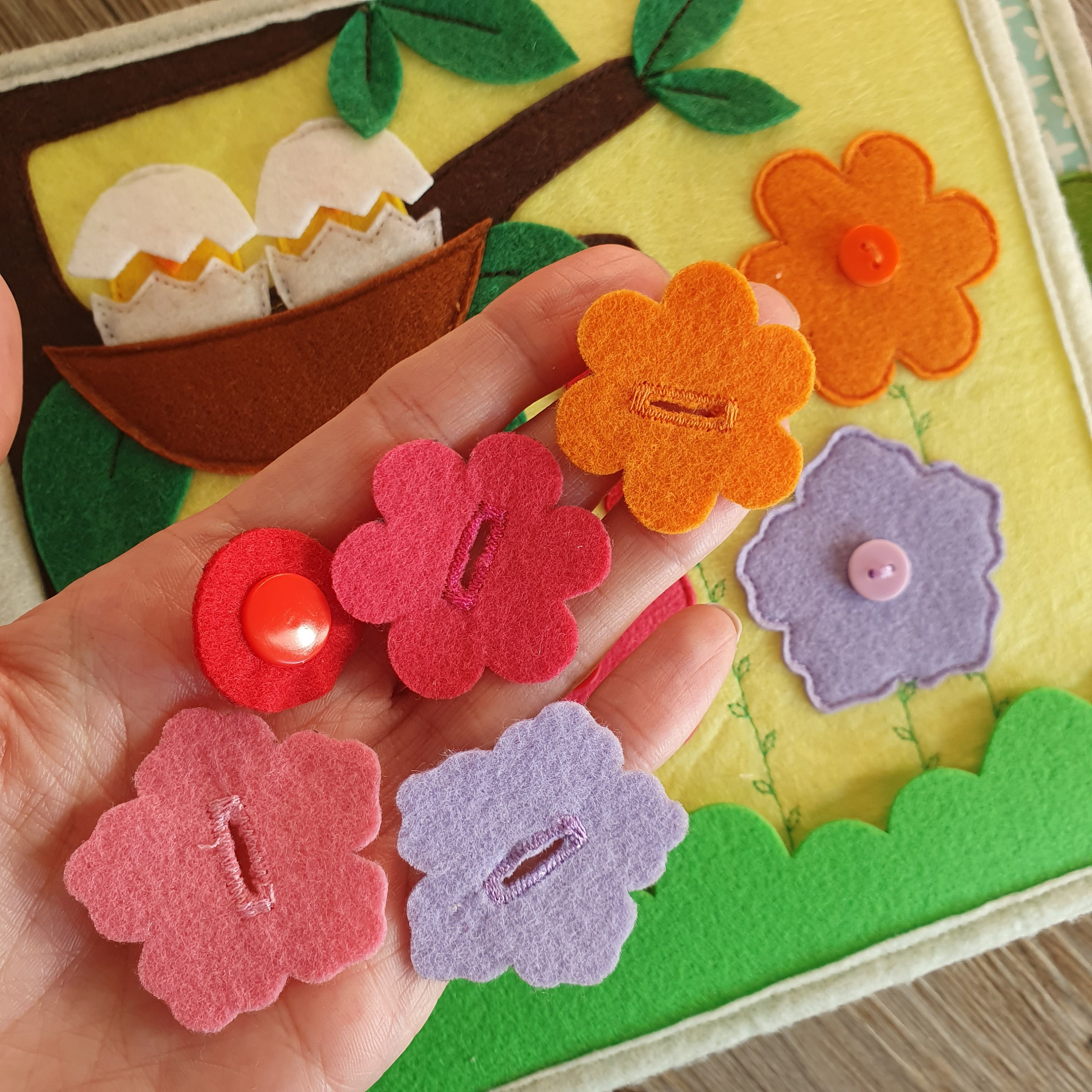 Quiet Book Page Pattern Flowers and Birds Busy Book PDF Pattern and ...