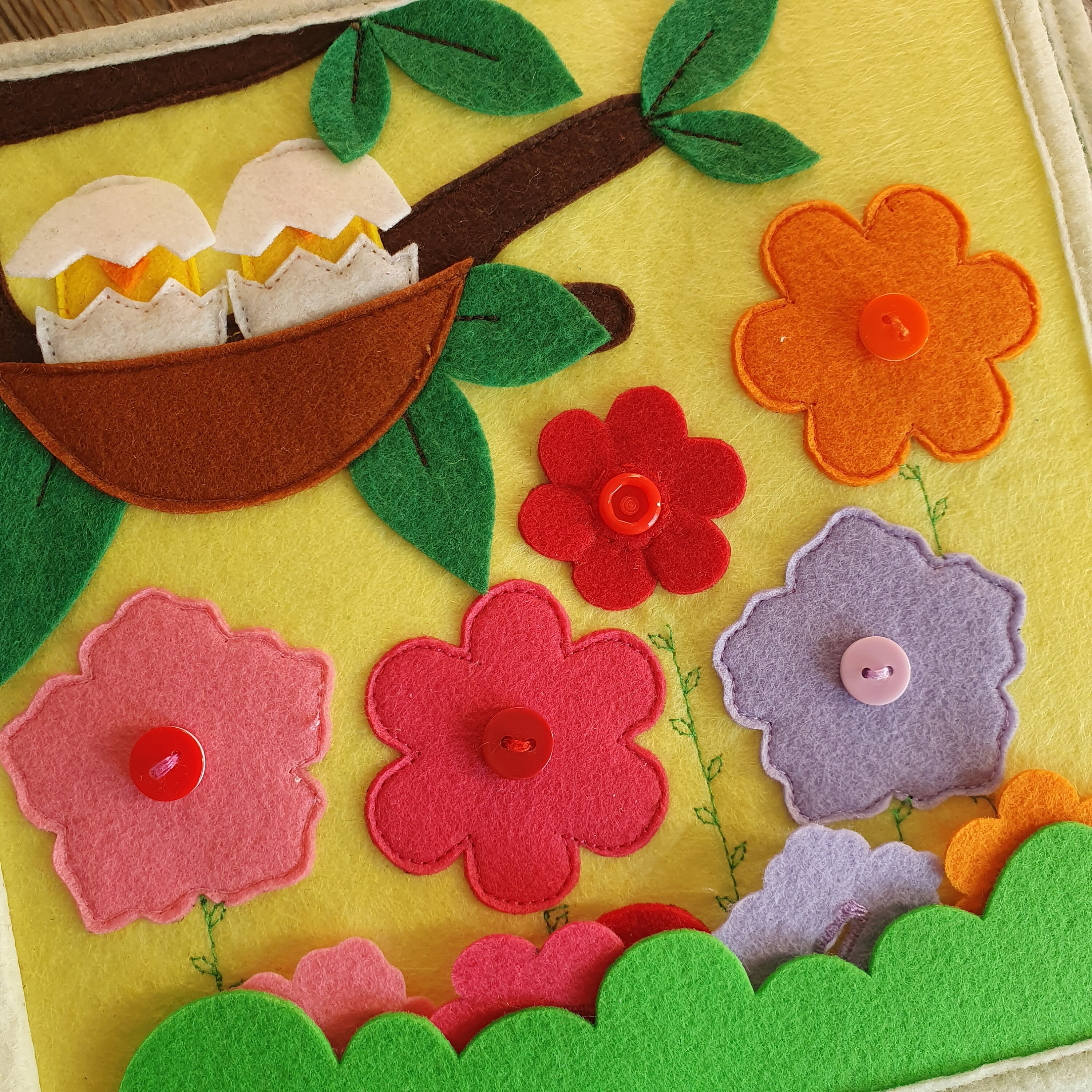 Quiet Book Page Pattern Flowers and Birds Busy Book PDF Pattern and ...