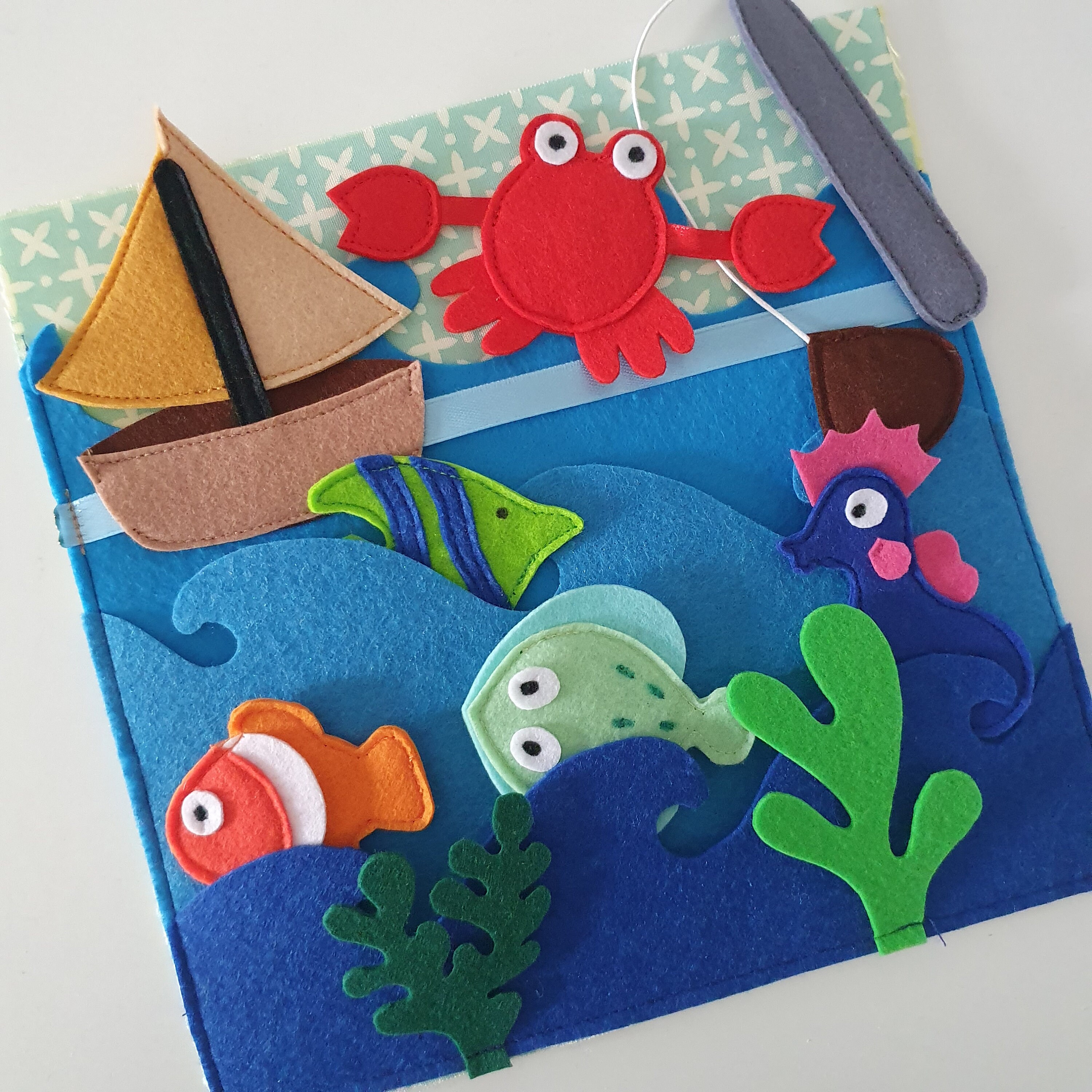 Fishing Quiet Book Page Pattern and Tutorial SVG Files for Cricut Felt ...