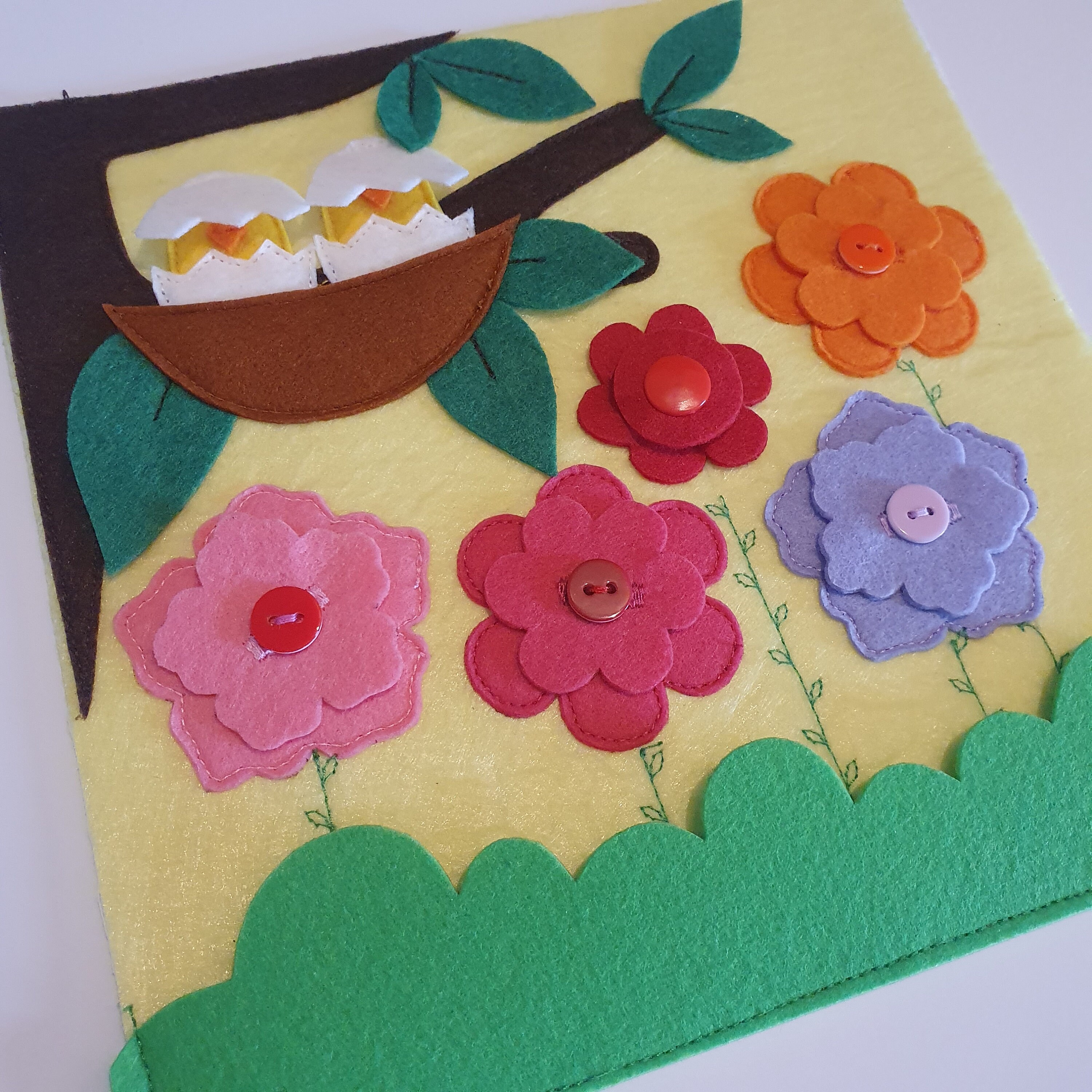 Quiet Book Page Pattern Flowers and Birds Busy Book PDF Pattern and ...