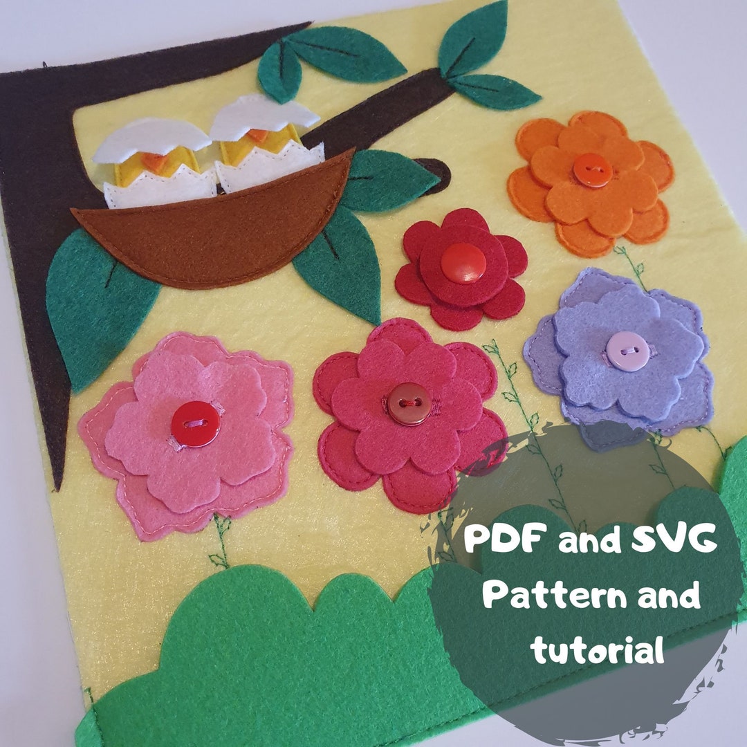 Quiet Book Page Pattern Flowers and Birds Busy Book PDF Pattern and ...