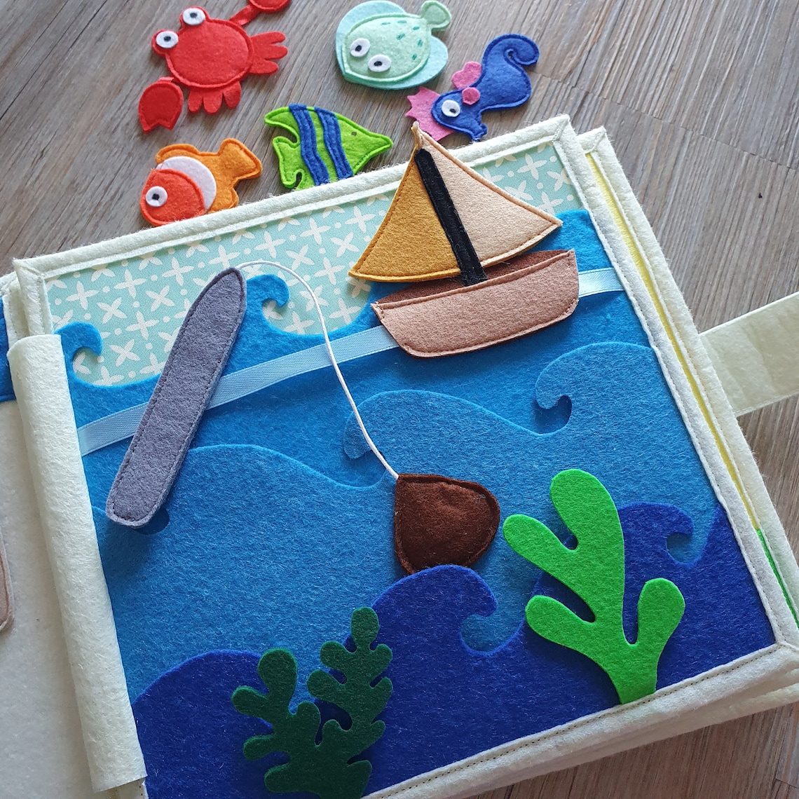 Fishing Quiet Book Page Pattern and Tutorial SVG Files for Cricut Felt ...