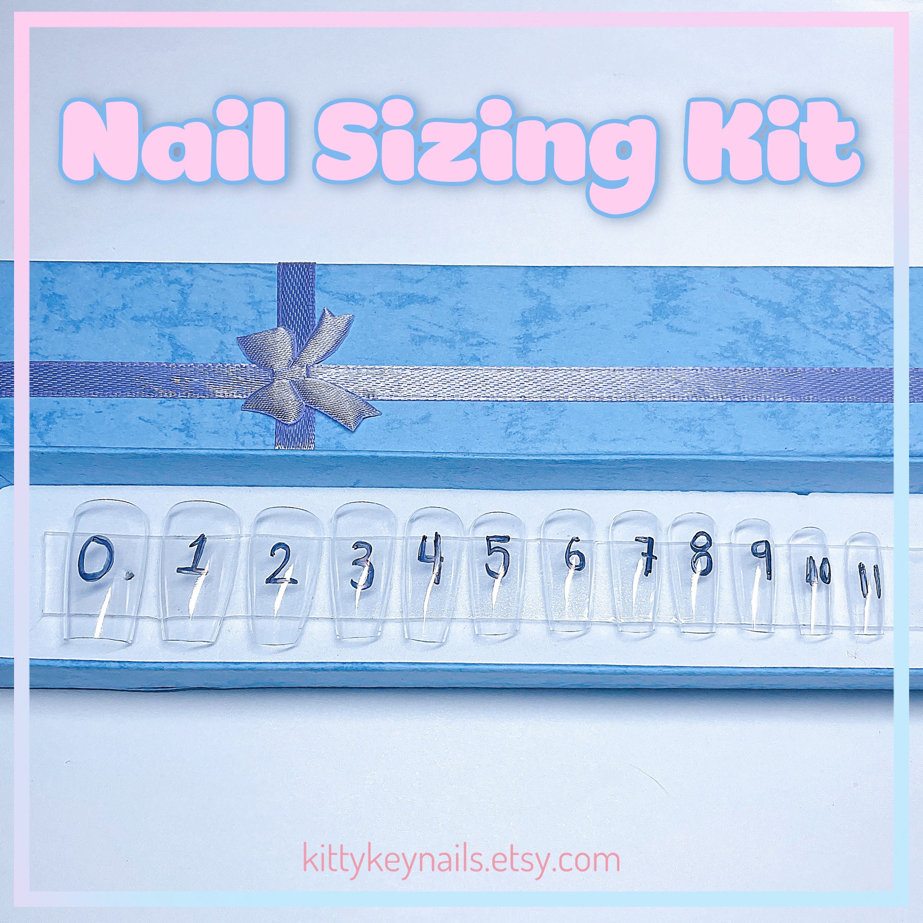 Press-on Nail Sizing Kit Full Cover Nail Tips Nail | Etsy