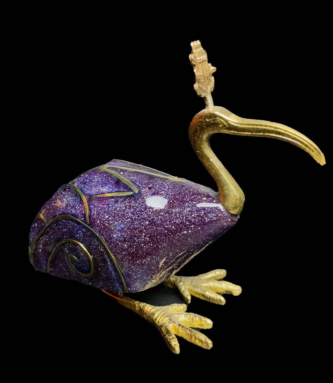 Egyptian Bird IBIS God of Knowledge THOTH With Lotus Flower - Etsy