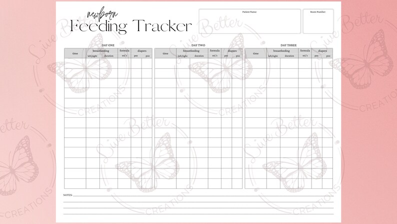 Newborn Feeding Tracker Printable Template for Patients - Ibclcs ...
