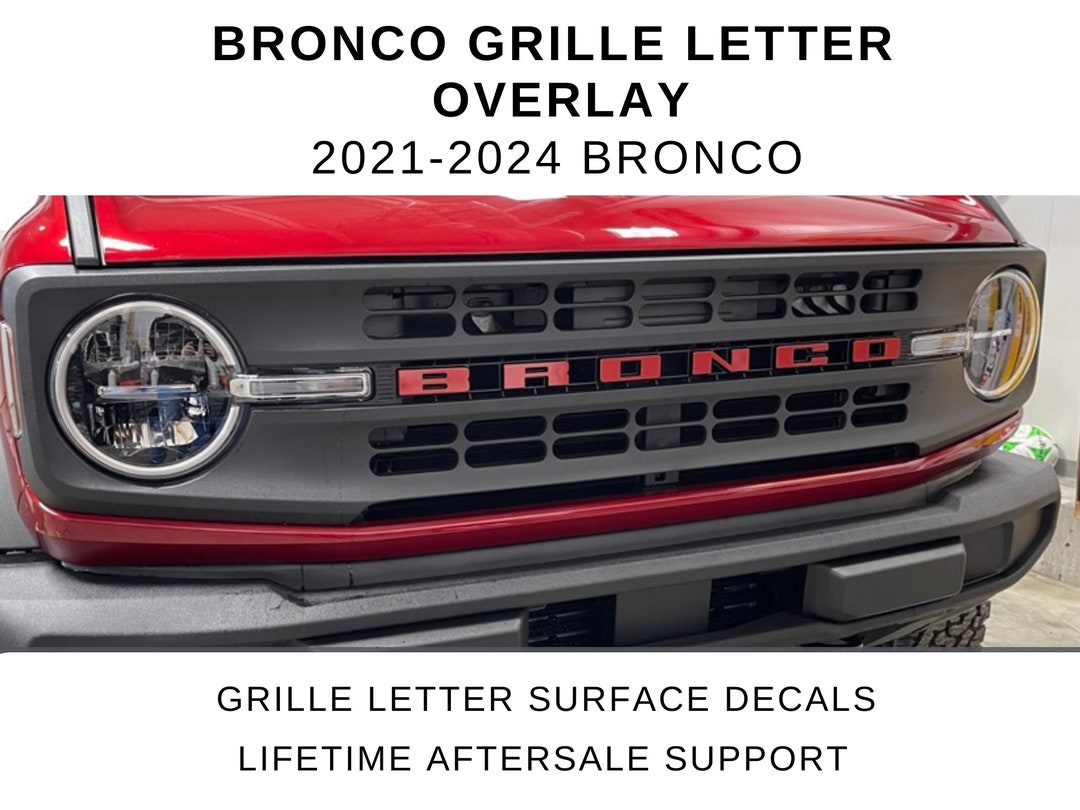 2021 2024 Bronco Grille Emblem Letter Overlays Change the Color of the ...