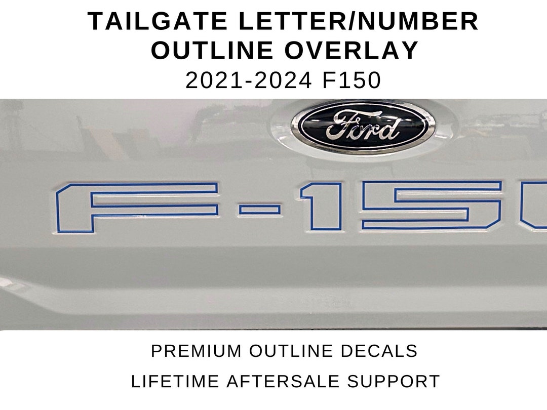 2021 2023 F150 Tailgate OUTLINE Letter / Number Overlay Insert Decals ...
