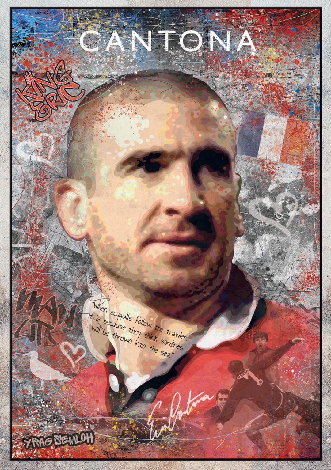 Eric Cantona king Eric, Manchester United and France. Digital ...