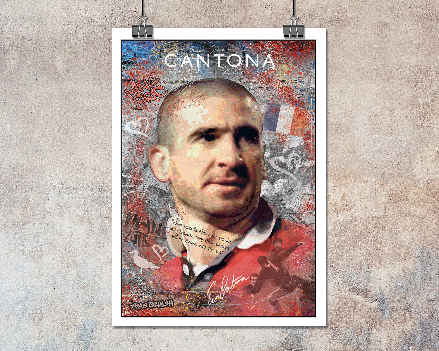 Eric Cantona king Eric, Manchester United and France. Digital ...