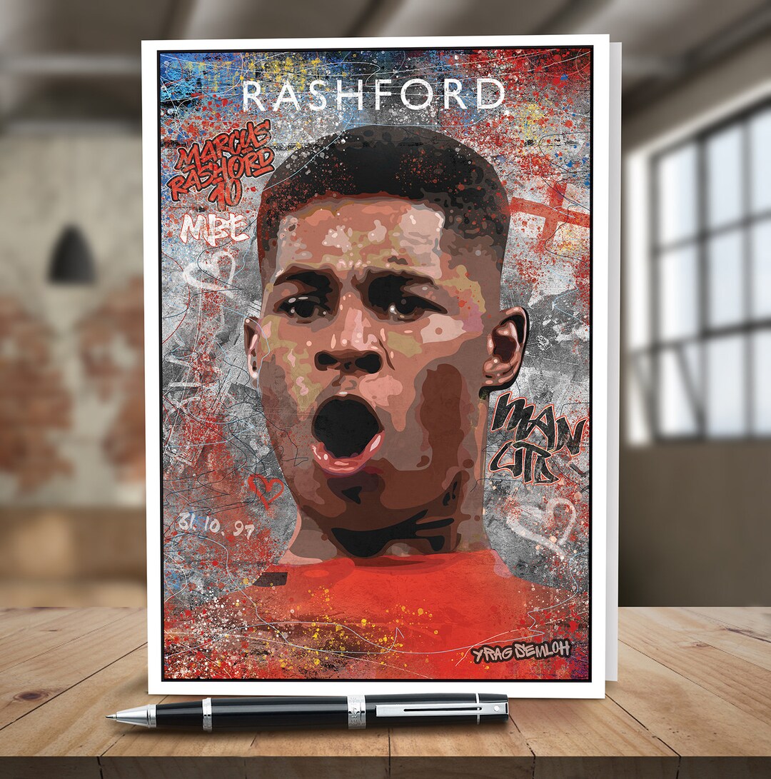 Marcus Rashford MBE, Manchester United and England. Quality Graffiti ...