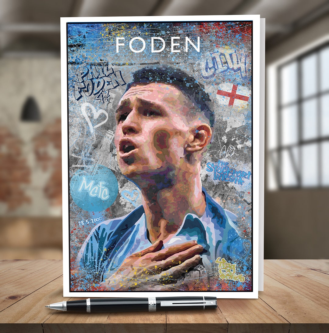 Phil Foden Manchester City and England Greeting Card for Any Occasion ...