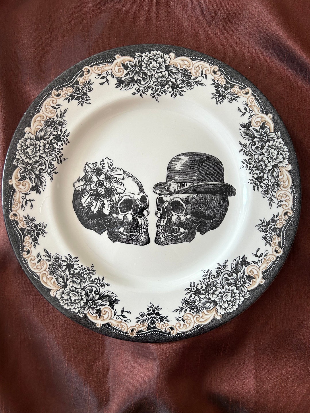 Skulls Bride and Groom Dinner Plate Royal Stafford. Limited - Etsy