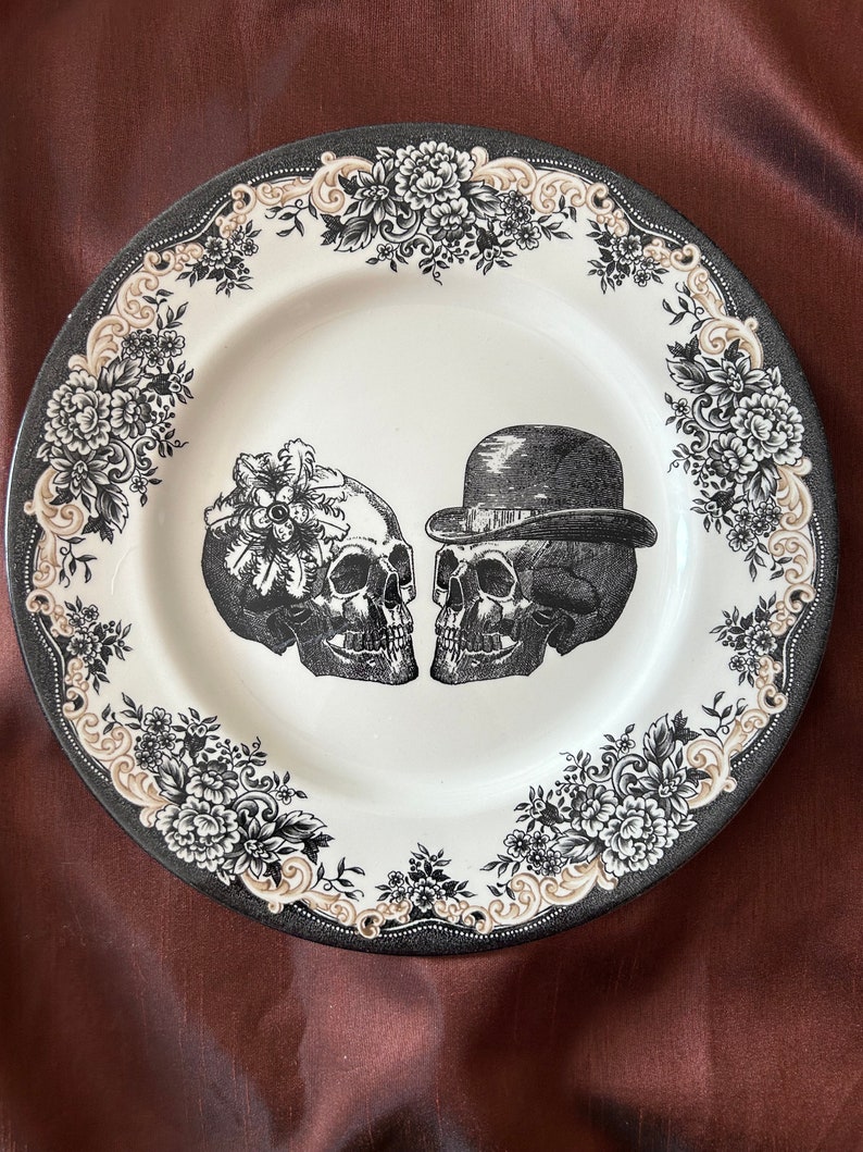 Skulls Bride and Groom Dinner Plate - Royal Stafford. Limited Edition ...