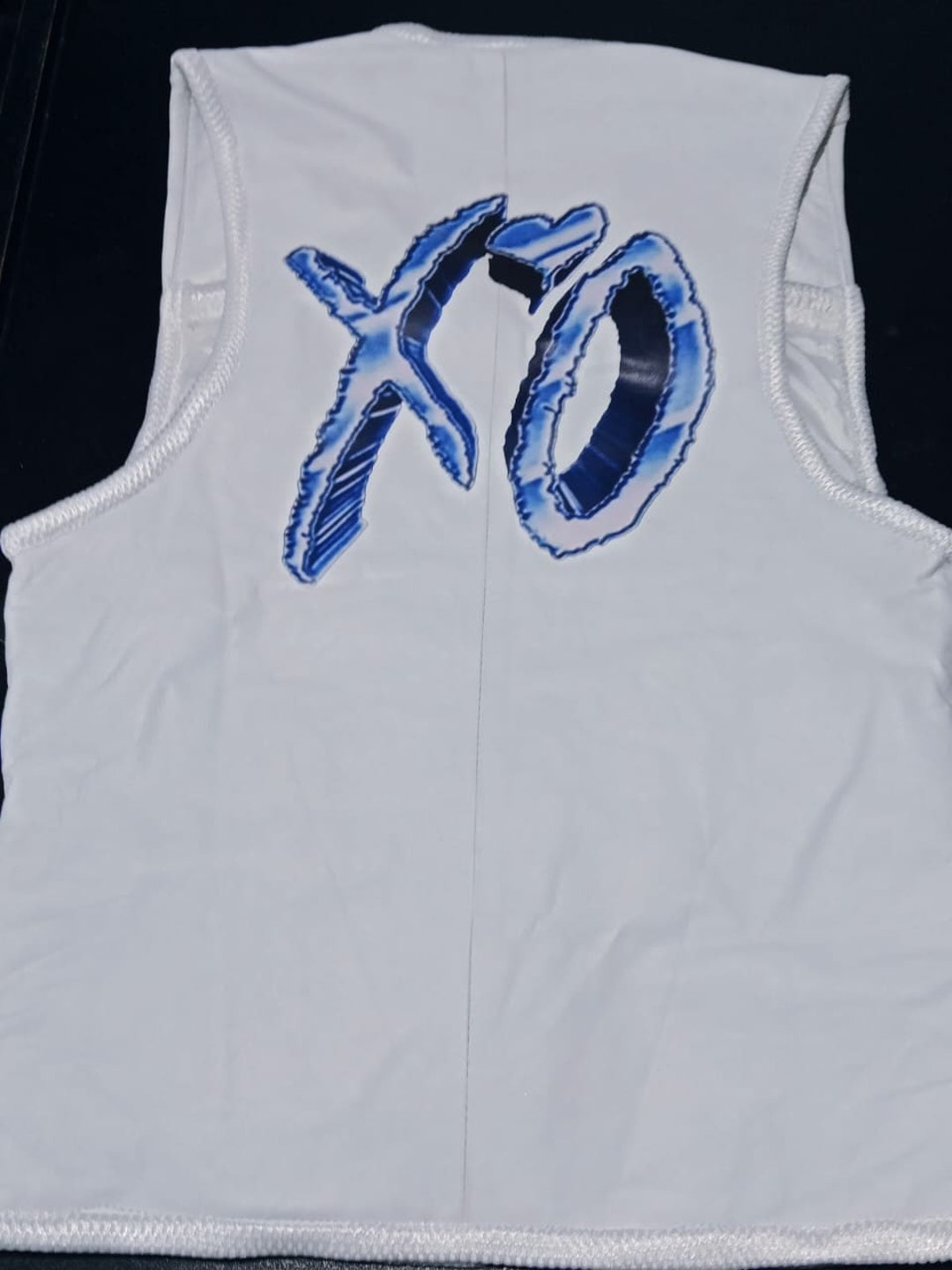 Handmade Weeknd XO White Vest With Diamond XO in the Back and Heavy ...