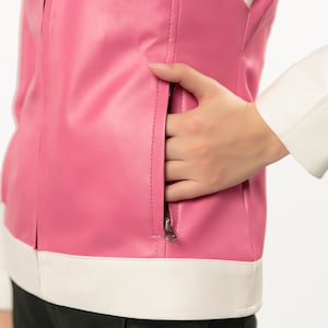 Pink Ranger Themed Leather Jacket Handcrafted by Ox and Bulls - Etsy