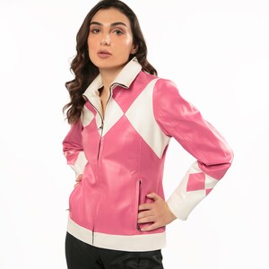 Pink Ranger Themed Leather Jacket Handcrafted by Ox and Bulls - Etsy