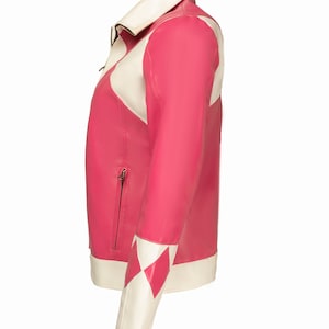 Pink Ranger Themed Leather Jacket Handcrafted by Ox and Bulls - Etsy