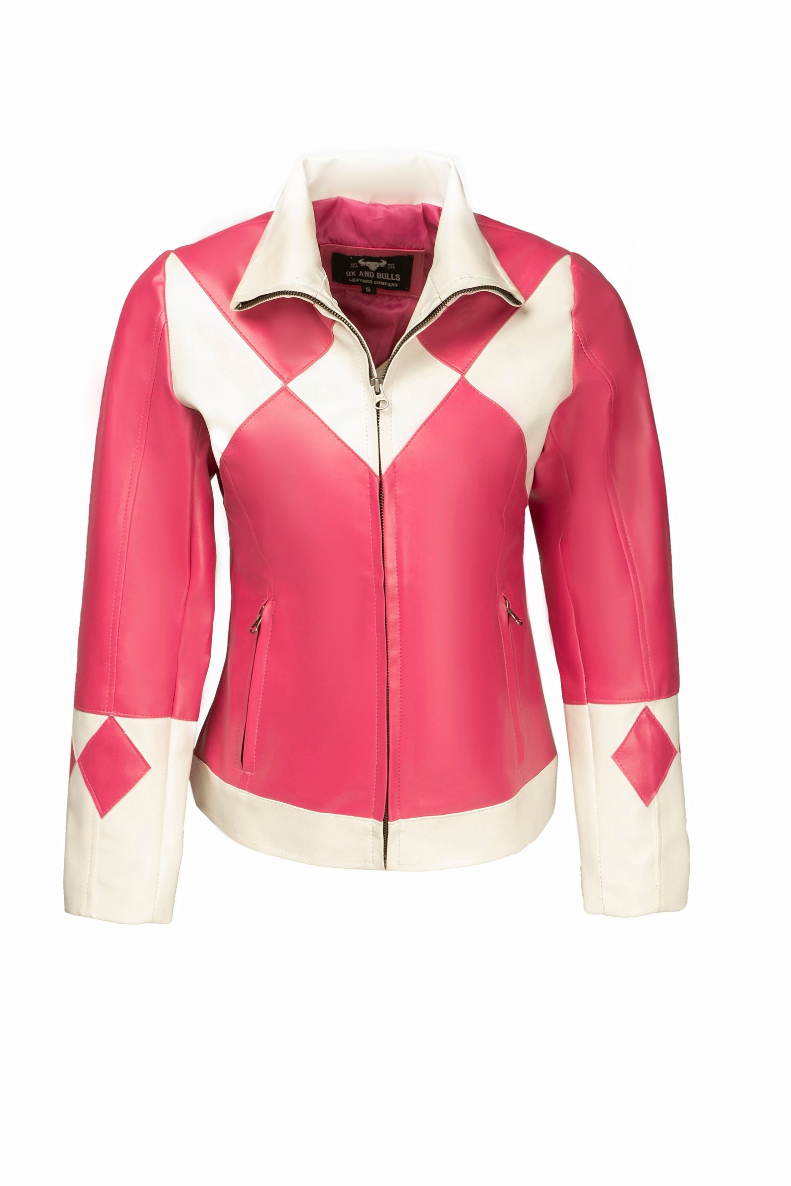 Pink Ranger Themed Leather Jacket Handcrafted by Ox and Bulls - Etsy
