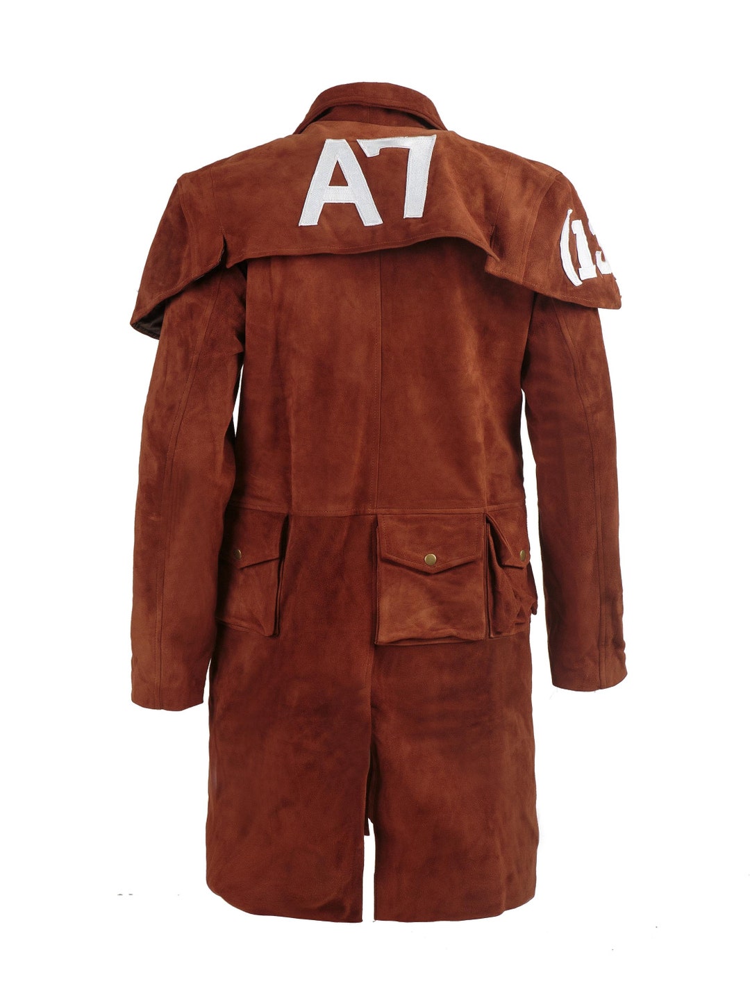 New Vegas NCR Ranger A7 Brown Duster | Long Brown Suede Leather Coat ...