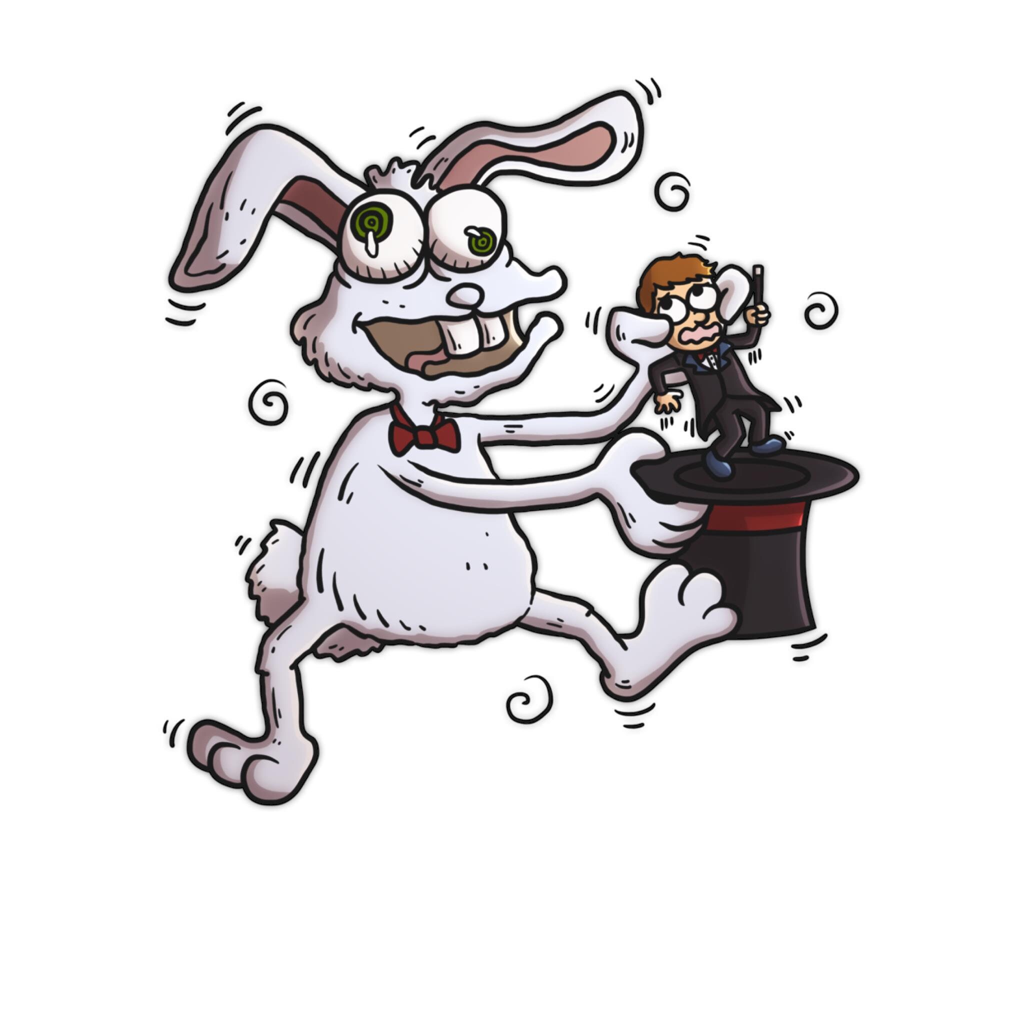 Twisted Rabbit pulling the Magician out of the hat Png File | Etsy