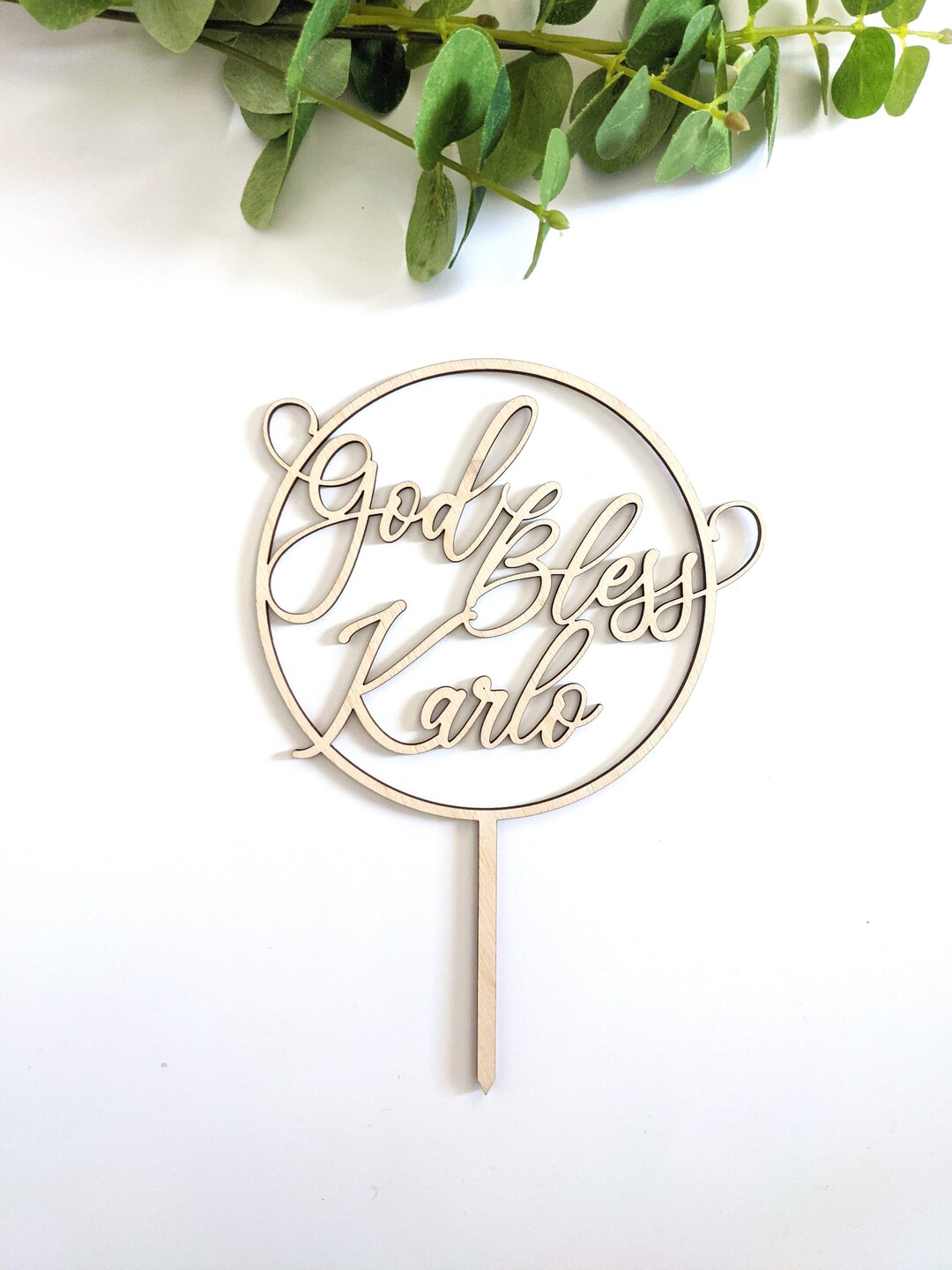 God Bless Baptism Personalized Wood/acrylic Cake Topper, Celebration ...