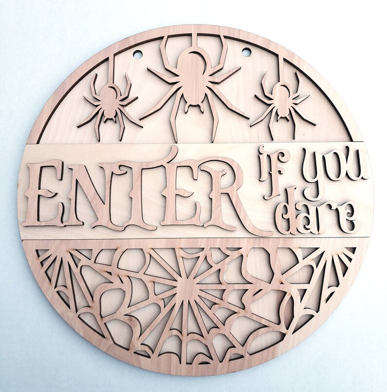 Blank Wood Halloween Enter If You Dare Sign Fall Round Door - Etsy