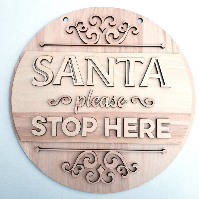Wood Santa Stop Here Sign - Etsy