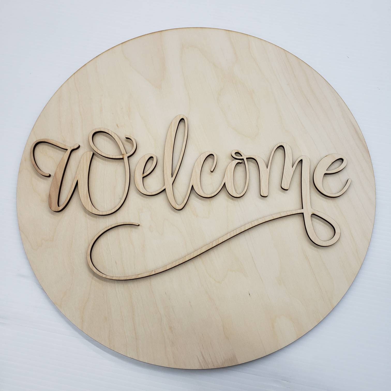Laser Cut Wood 'welcome' Script - DIY Craft Sign - Etsy