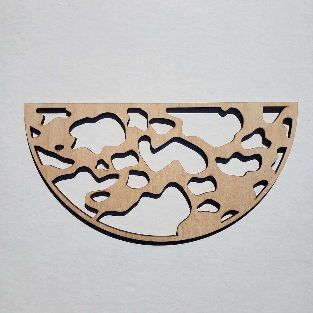 Wood Blank Cow Print Half Circle Design With or Without Round Backer ...