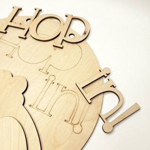 Hop on in Easter Spring Welcome Wood Blank DIY Round Door Hanger Sign ...