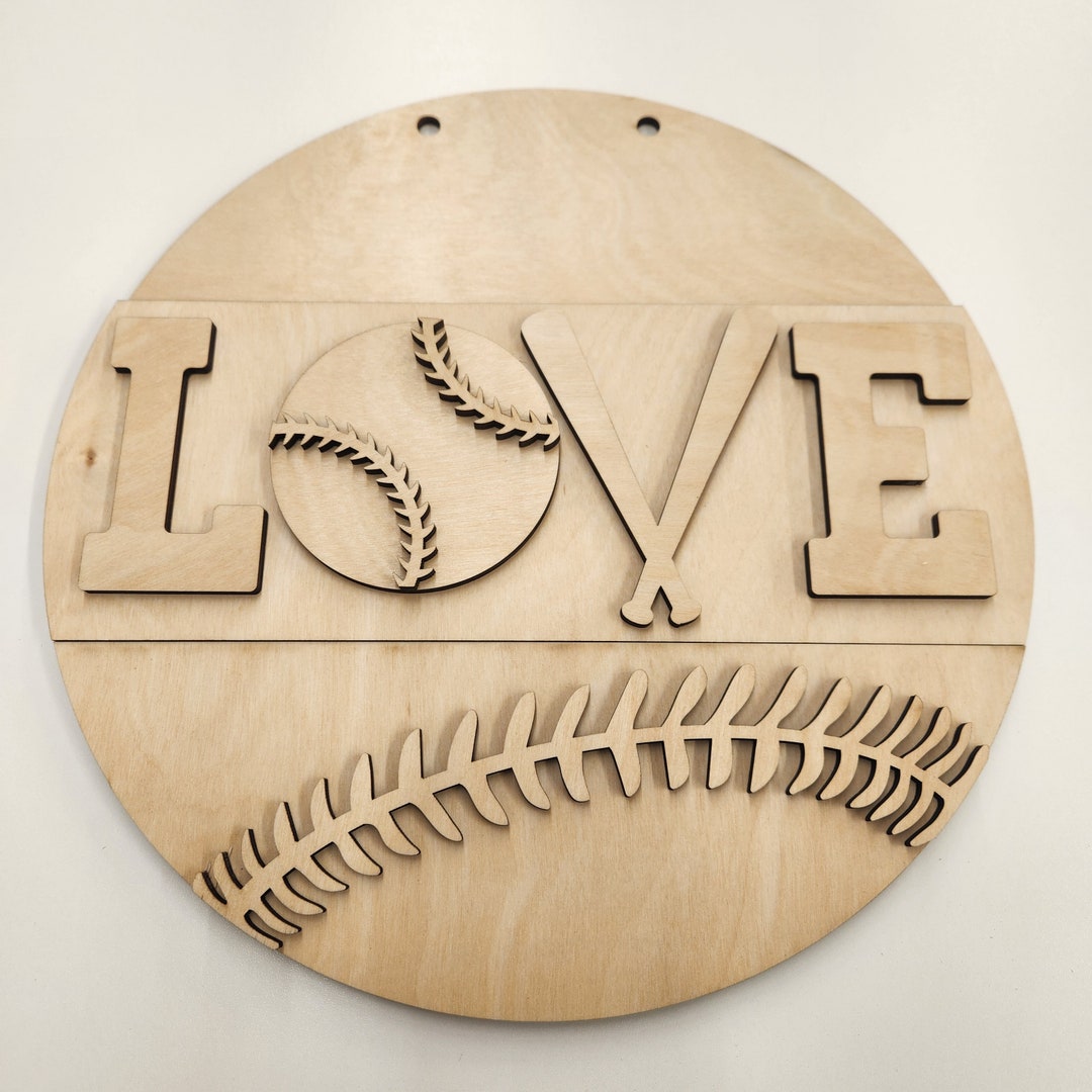 LOVE Baseball Door Hanger: DIY Wood Sign, Sports Decor - Etsy