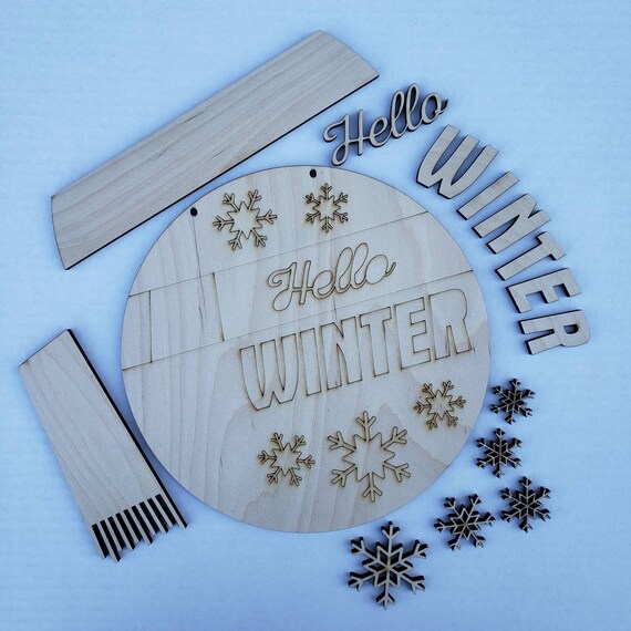 HELLO WINTER Blank Wood Sign DIY Holiday Paint Party Door | Etsy