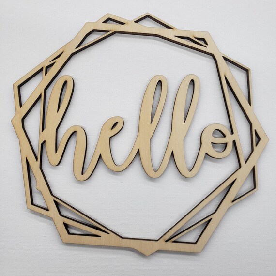 Hello Geometric Wood Cutout Blank Shape | Etsy