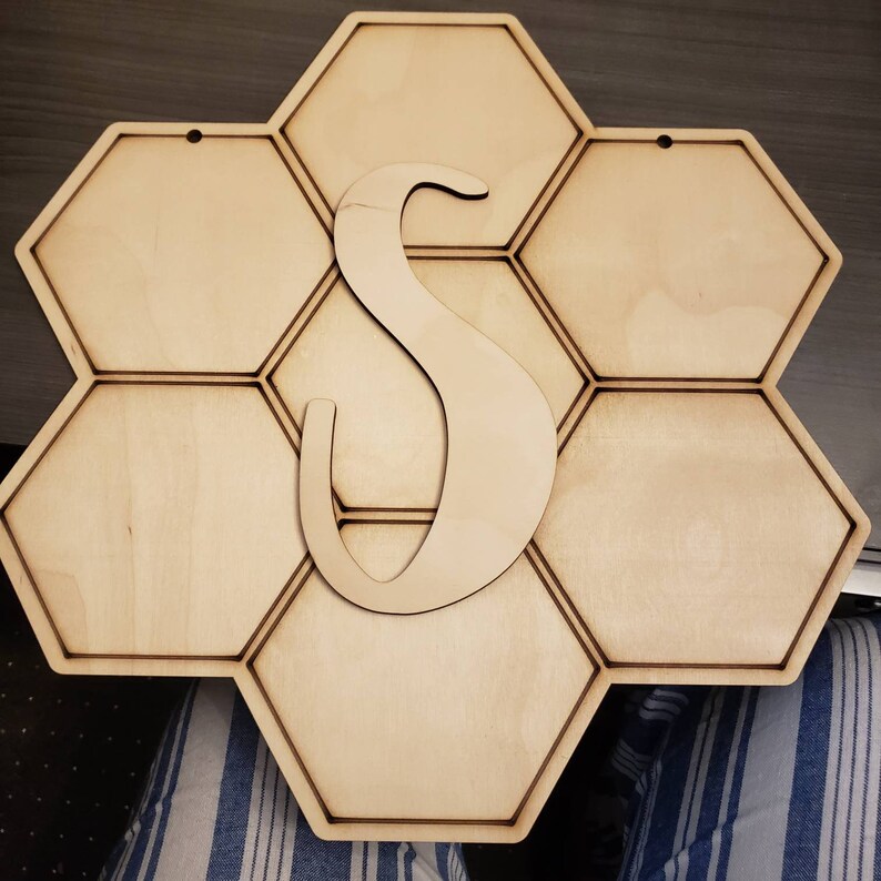 Bee Hive Honeycomb Blank DIY Sign Welcome Sign or Name Initial - Etsy