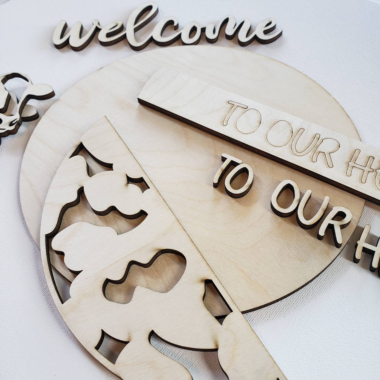 Welcome to Our HERD 3D Cow Sign Round Door Hanger Precut Wood Blank - Etsy