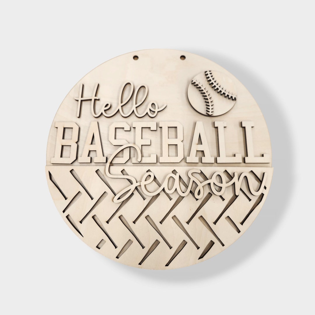 Hello Baseball Season Wood Door Hanger: DIY Blank Sign - Etsy