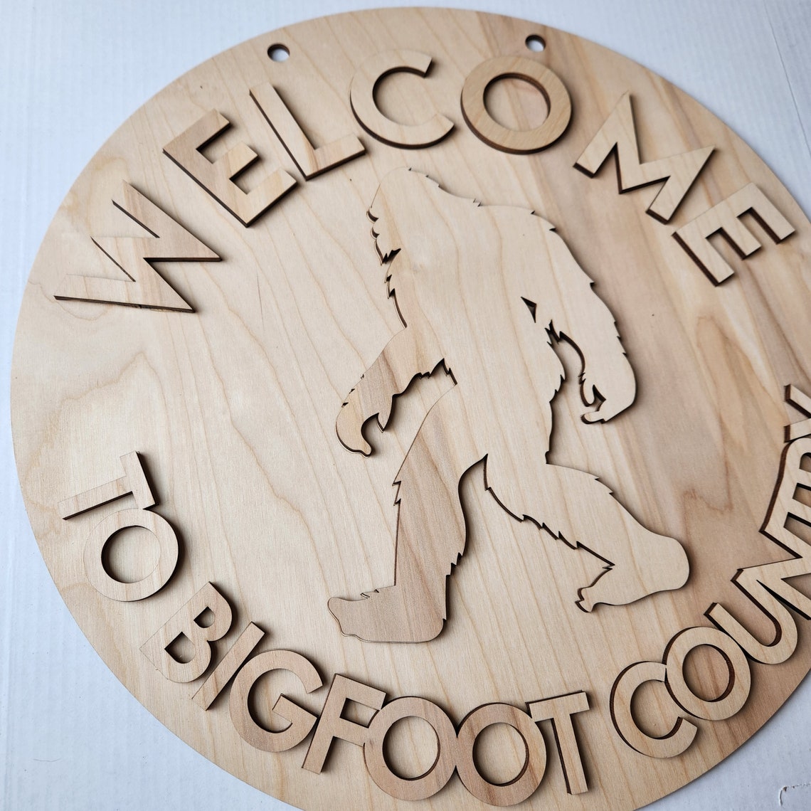 Bigfoot Welcome Sign: DIY Wood Round Door Hanger Blank - Etsy