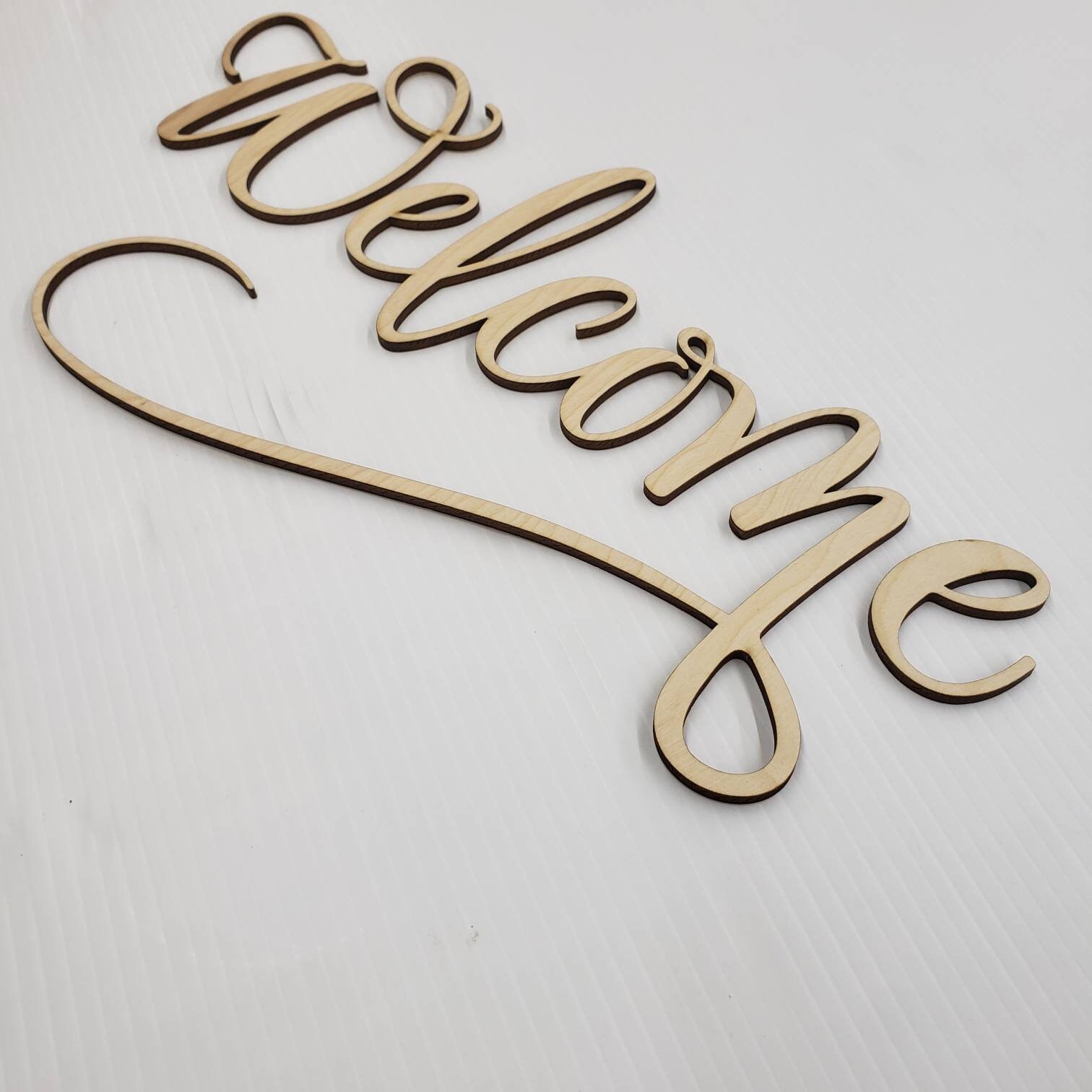 WELCOME Script Wood Cutout DIY Precut Words for You 12 | Etsy