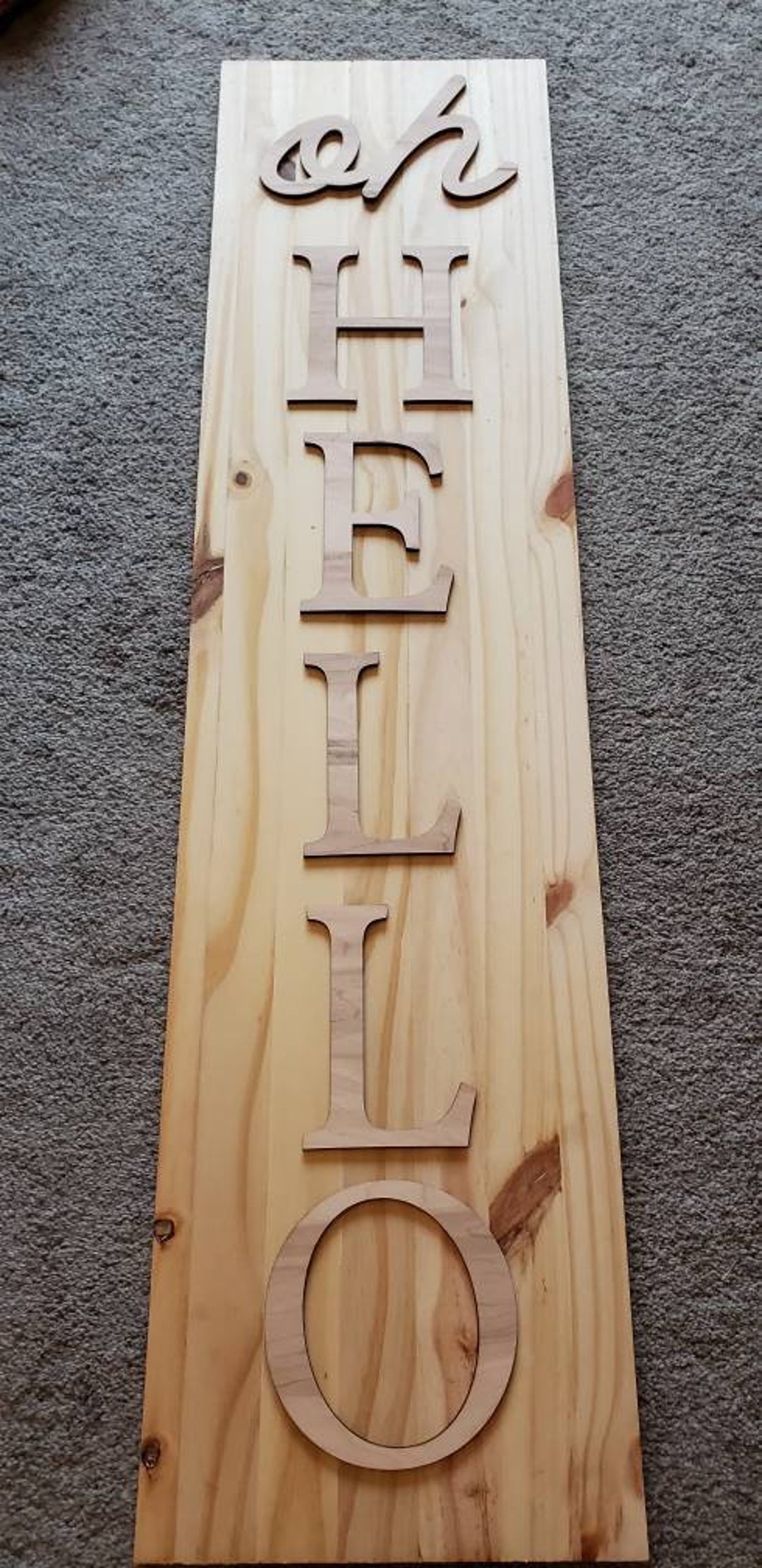 Blank Wood Oh Hello Welcome Sign Cutout Letters for Tall Porch Leaner ...