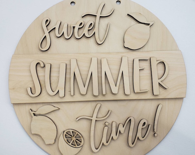 Summer Time Lemons Front Door Hanger DIY Wood Blank Sign - Etsy