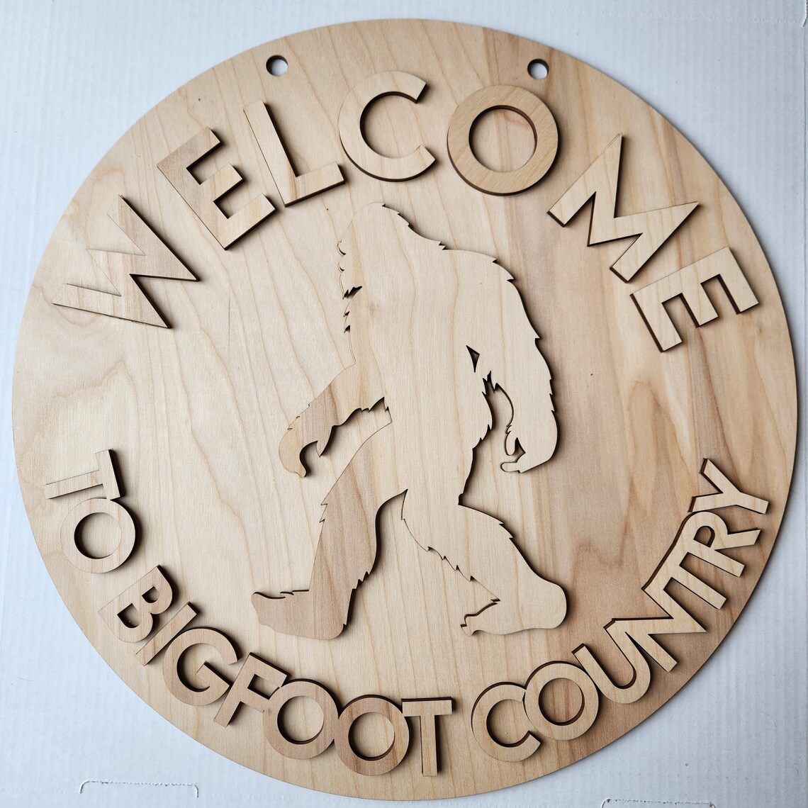 Bigfoot Welcome Sign: DIY Wood Round Door Hanger Blank - Etsy