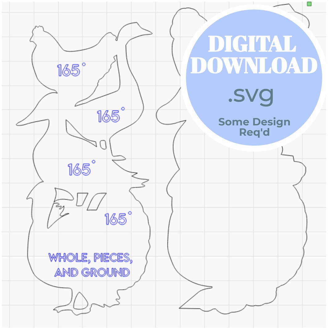 Poultry Temperature Guide Laser Cut File: BBQ Cooking Chart (SVG ...