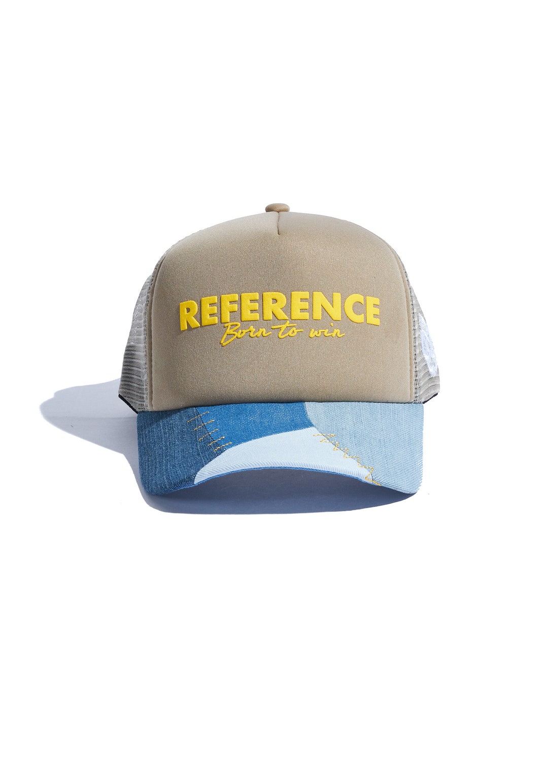 Reference Tan Patchwork Trucker Hat - Etsy
