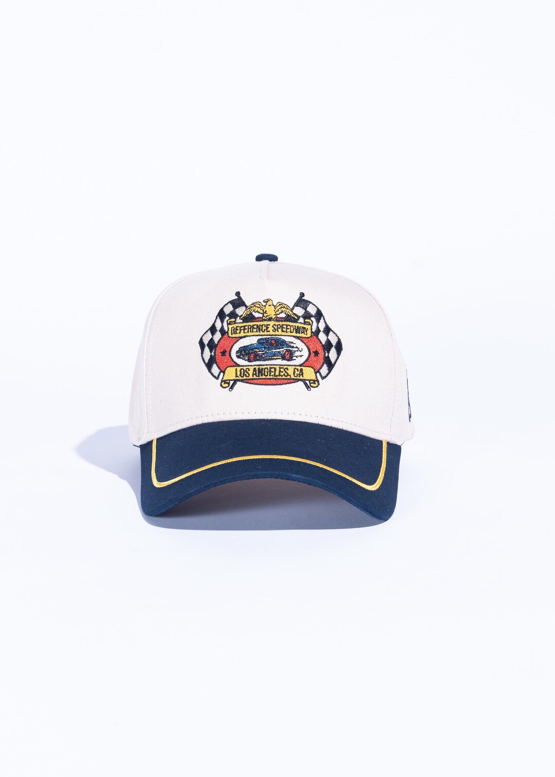 Reference Speedway Racing Snapback Hat Cream/navy - Etsy