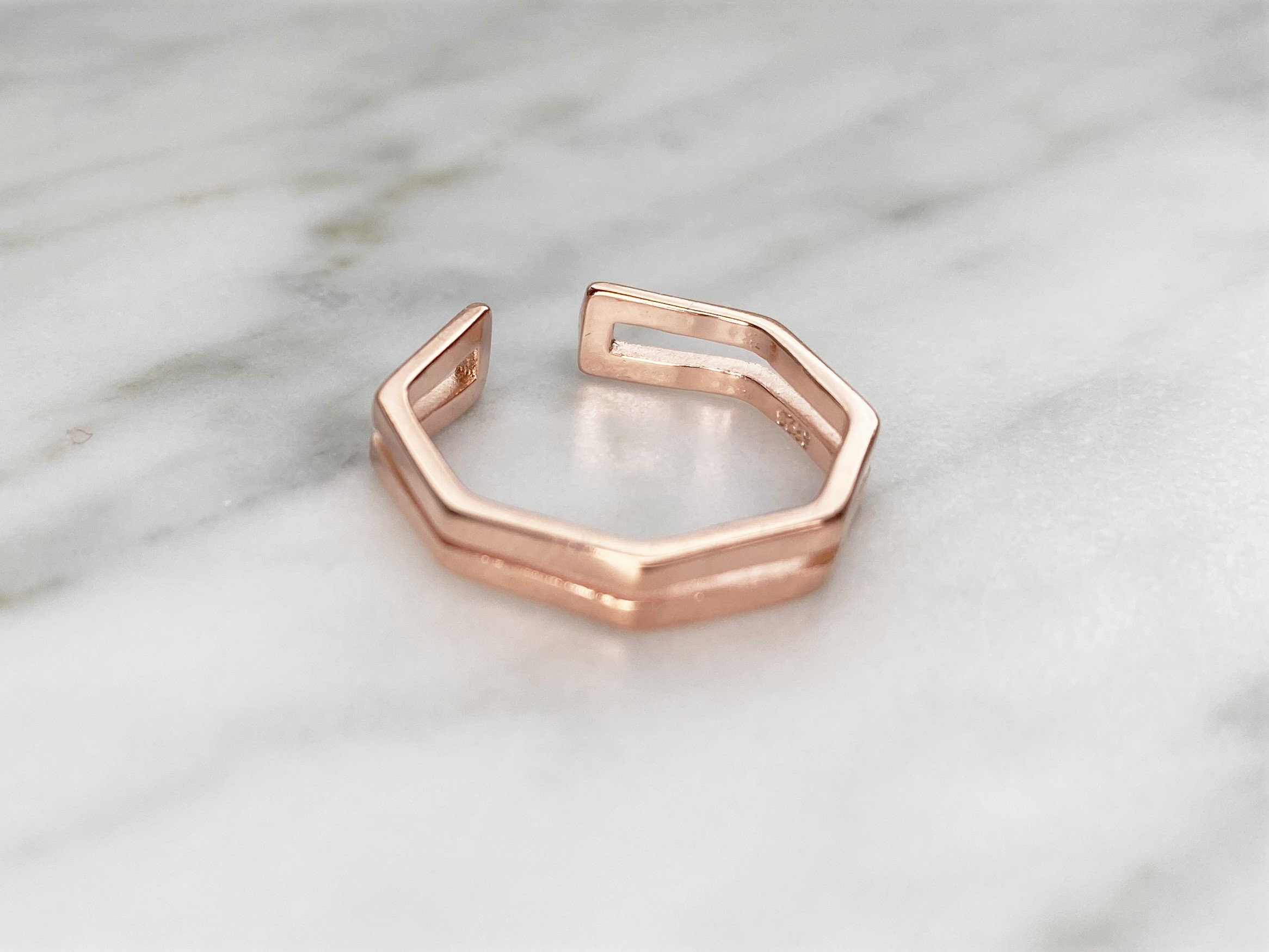 Octagon Ring, Geometric Ring, Open Ring, Adjustable Ring, Statement ...
